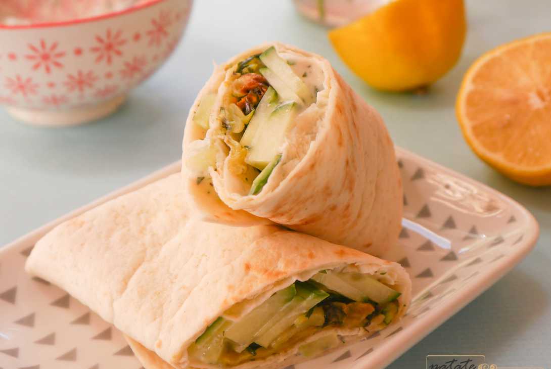 Wraps aux courgettes et tzatziki, recette - Vegan Pratique