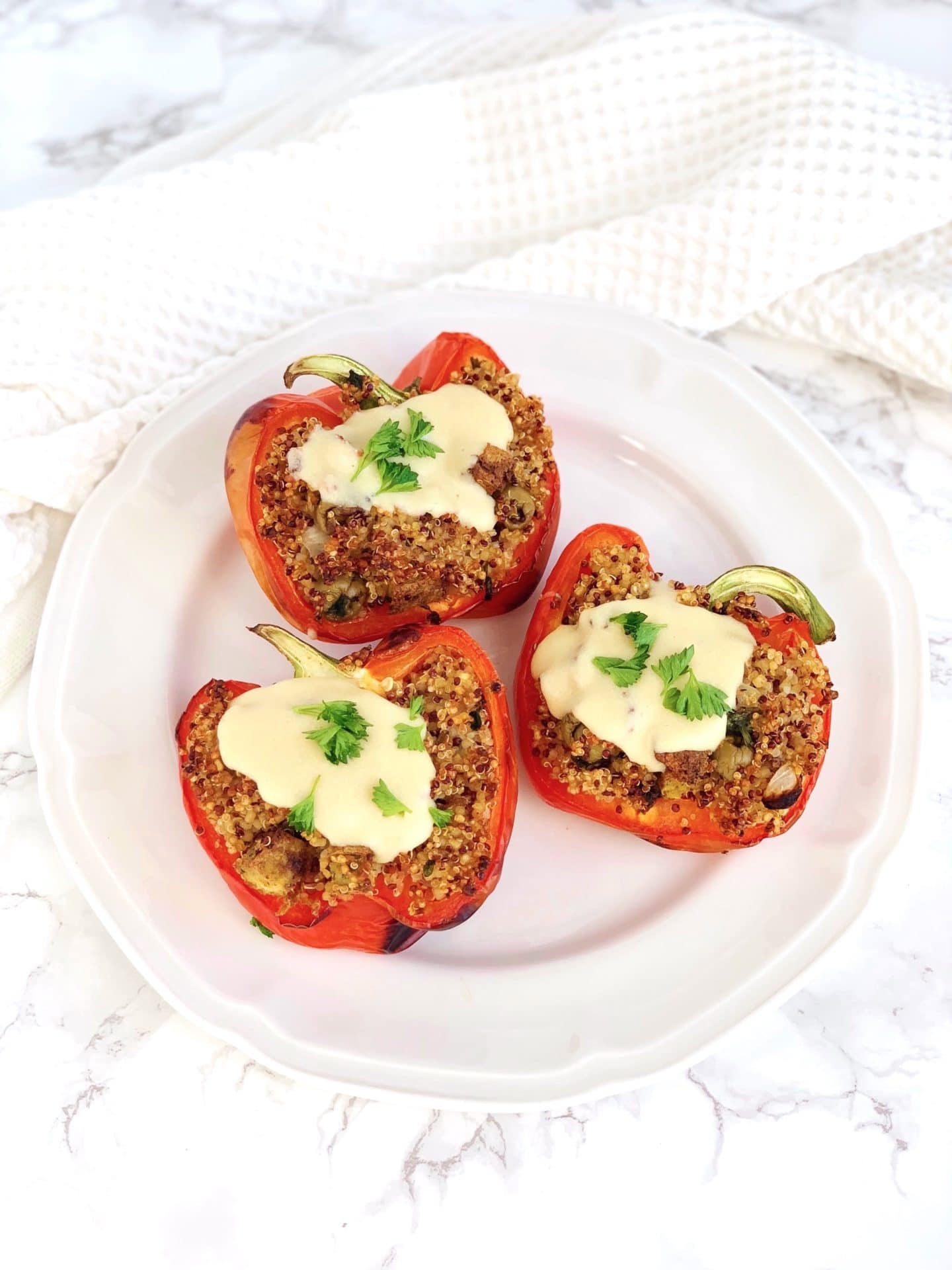 Poivrons farcis au quinoa, recette - Vegan Pratique