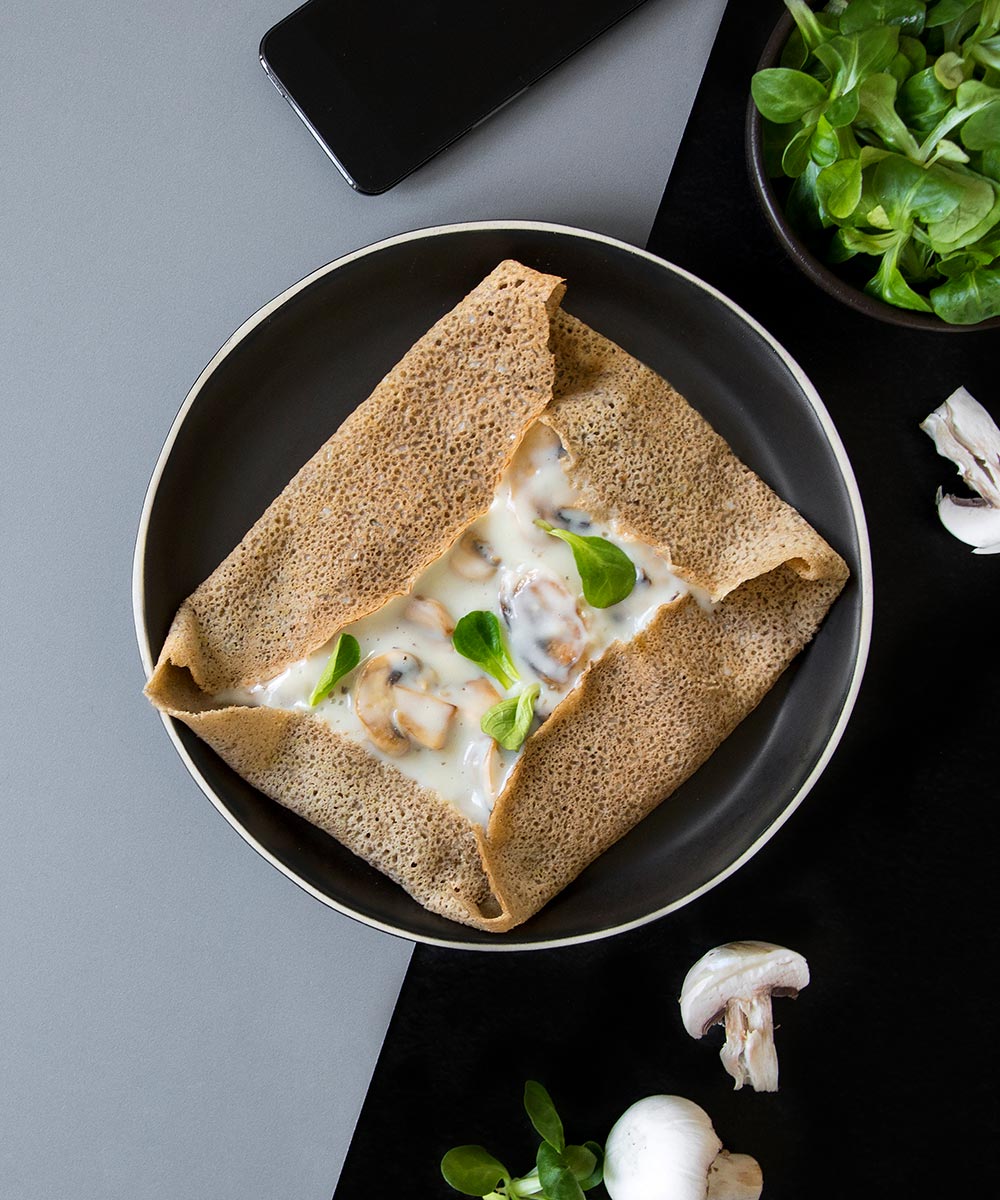 Crêpes aux champignons, recette - Vegan Pratique